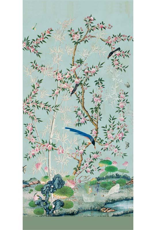 Hamlen Collection I: Antique Chinoiserie Wallpaper Anew, 1 of 8 panels ...